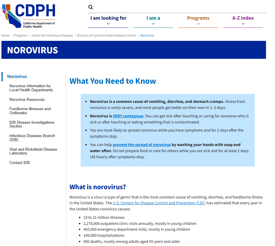 Norovirus | ACDC | LACDPH